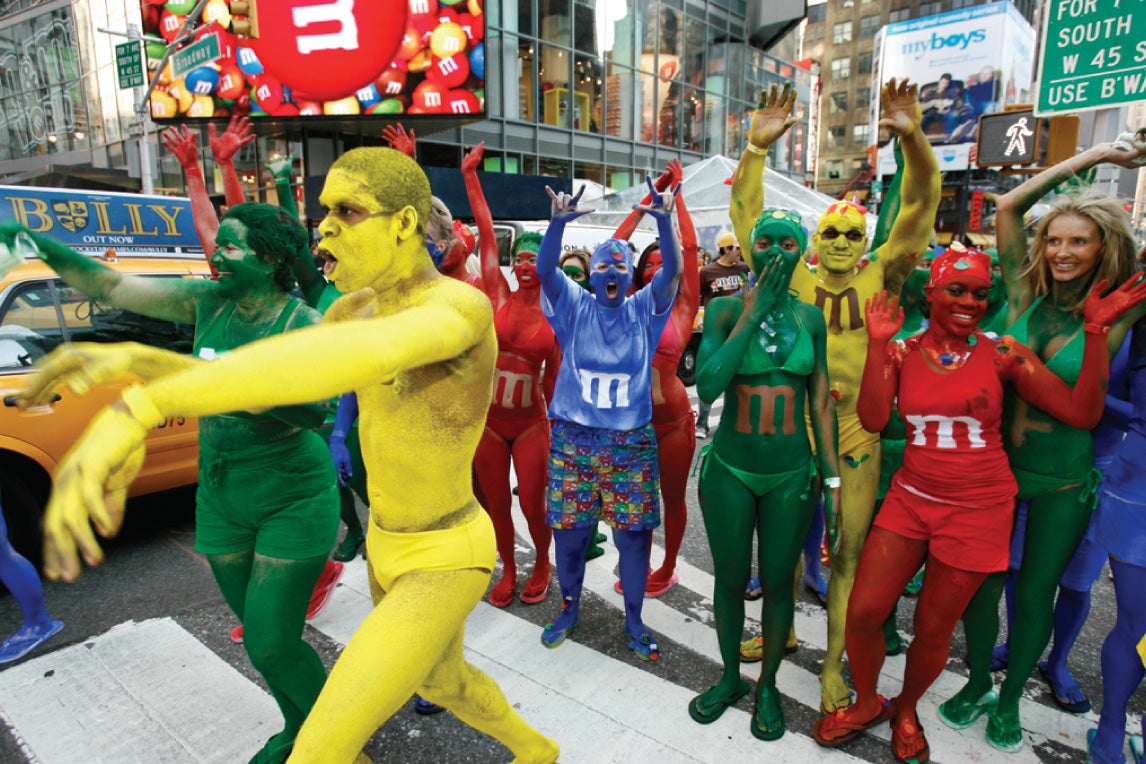 Spray-Painted M&M's People Invade Times Square - Event Marketer