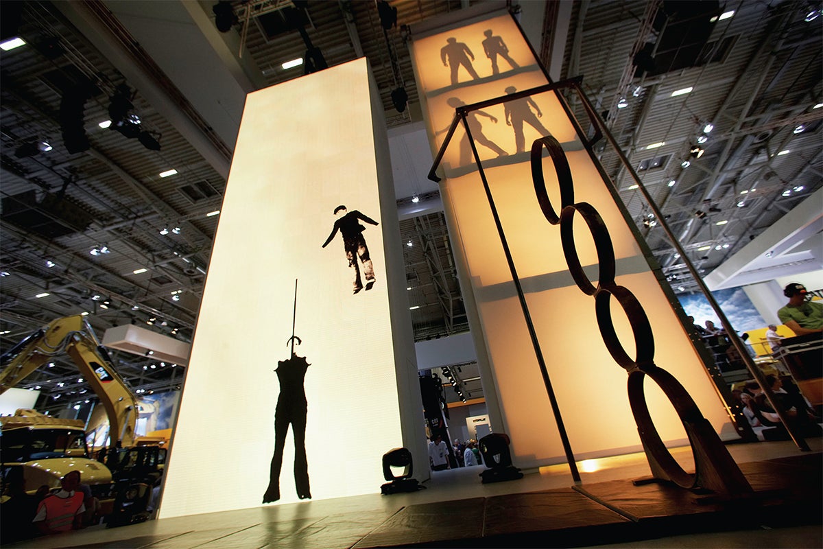Caterpillar's LED Exhibit Towers Light up Bauma - Event Marketer