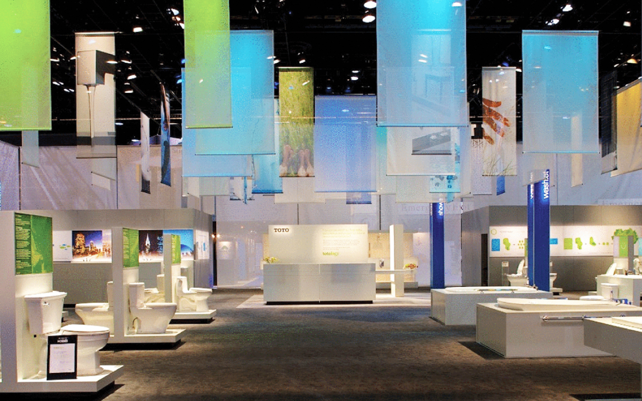 TOTO Booth Creates System for Displaying New Products - Event Marketer TOTO Booth Creates System for Displaying New Products - Event Marketer